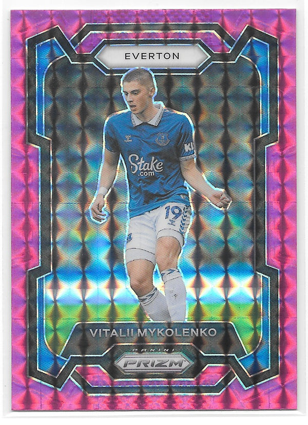 Vitalii Mykolenko (Everton) Pink Mosaic Panini Prizm Premier League 23 ...